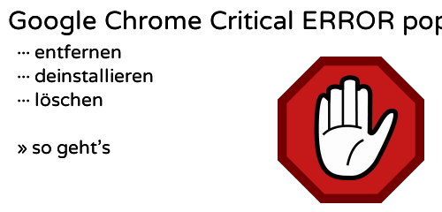 Google Chrome Critical ERROR pop-up (Microsoft Scam) entfernen